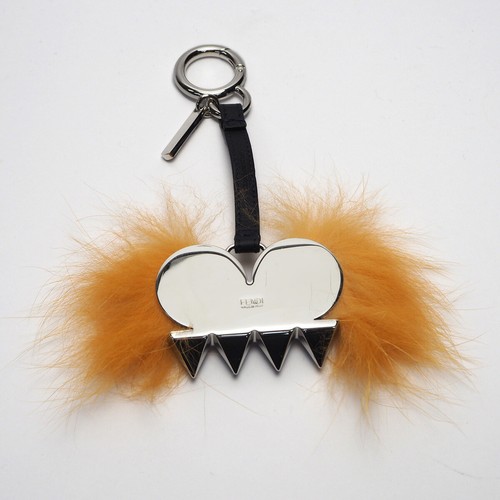 FENDI Monster Key Ring Bag Charm Women's Metal Leather Fur 7AR541 | eBay