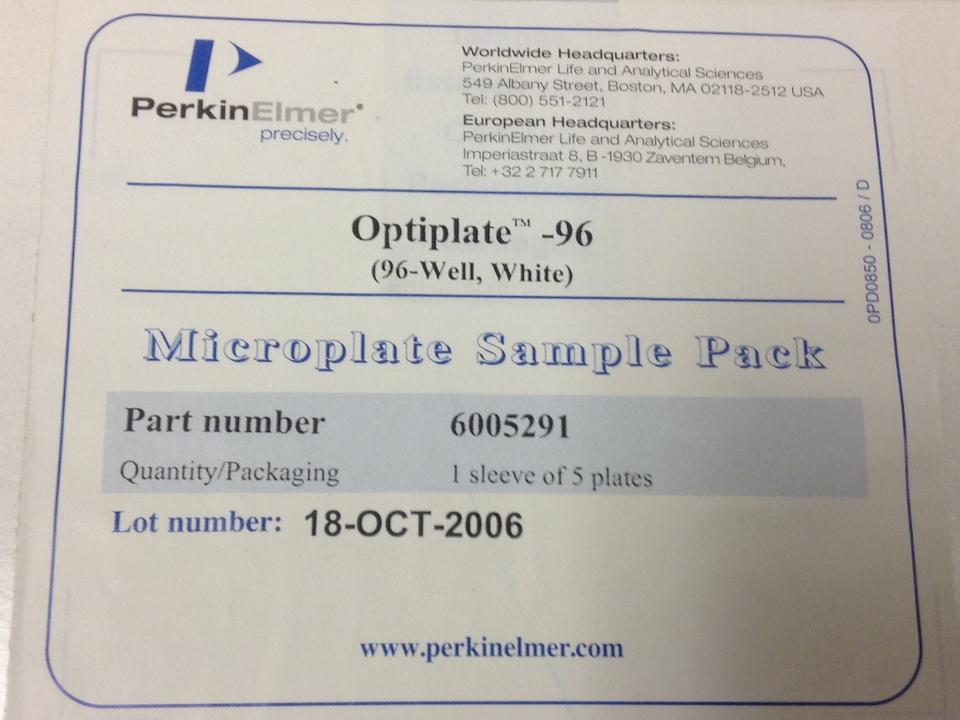 PerkinElmer - P/N: 6005291 - OptiPlate 96 - White Microplates Sample ...