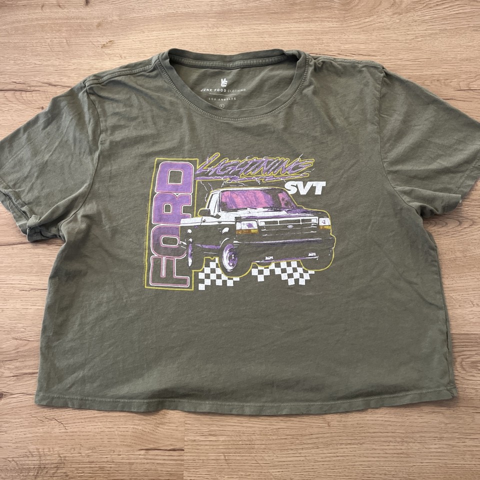 Large - Green Cropped Ford Lightning SVT Shirt Junk Food Clothing LA | eBay