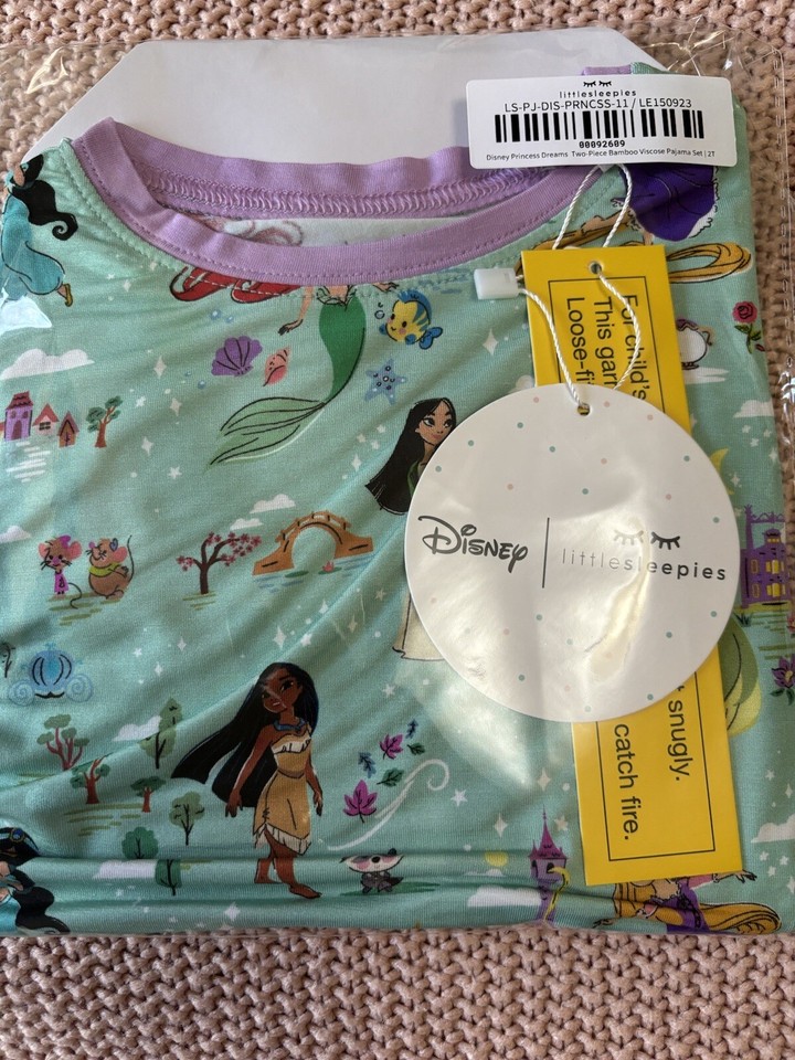 New Little Sleepies Disney Princess Dreams Two Piece Sleepwear Pj Set ...