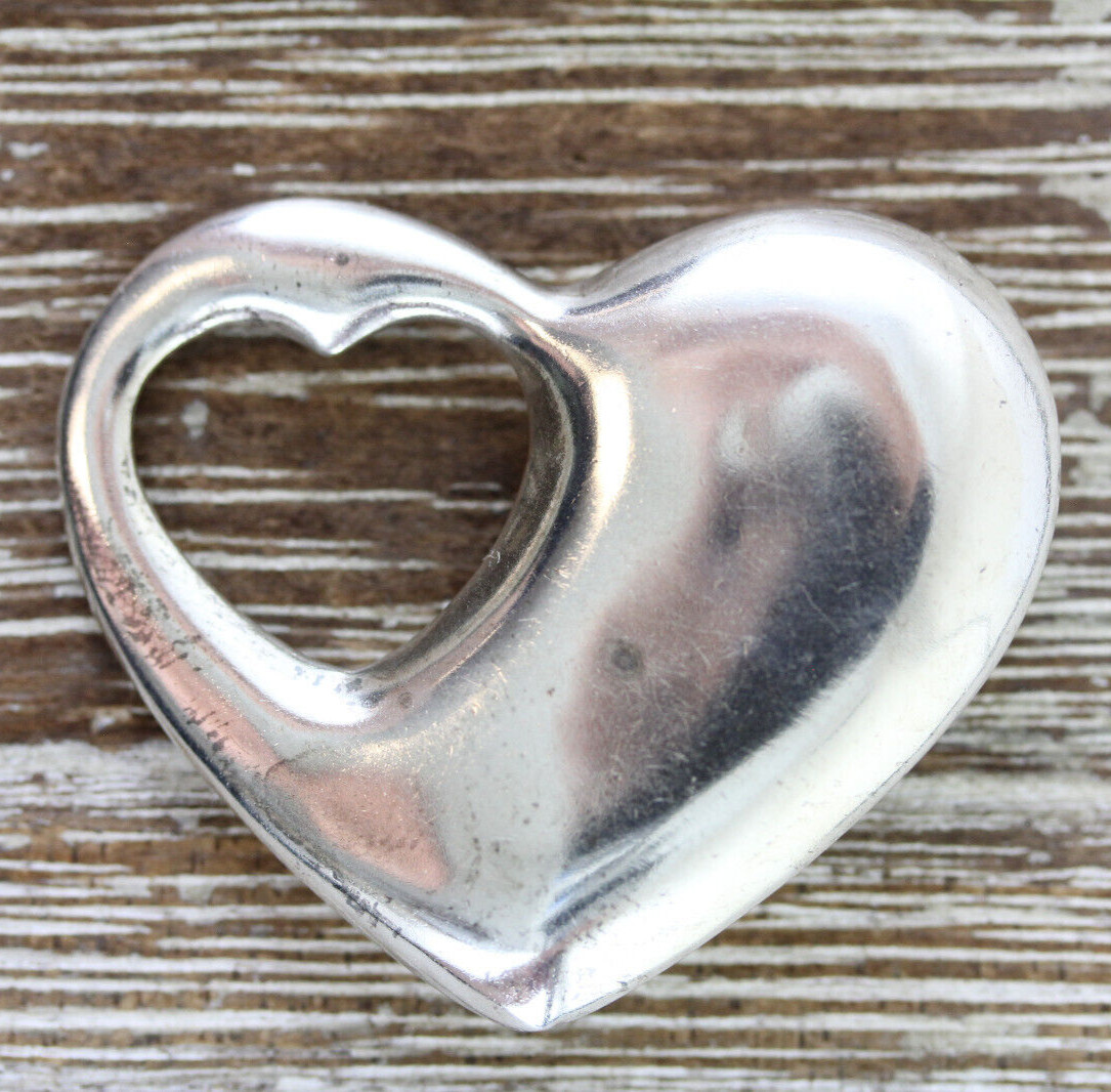 VINTAGE PUFFED DOUBLE HEART STERLING SILVER 925 PENDA… - Gem