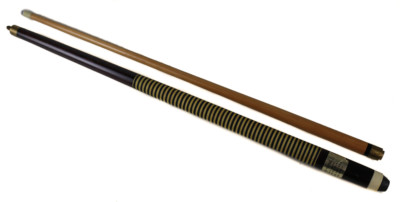 Vintage Pool Cue Stick, two piece, Irish Linen wrap, Unmarked. Blue ...