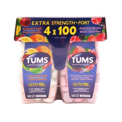 TUMS 750mg Calcium Carbonate 4X100 Tablets Set | eBay