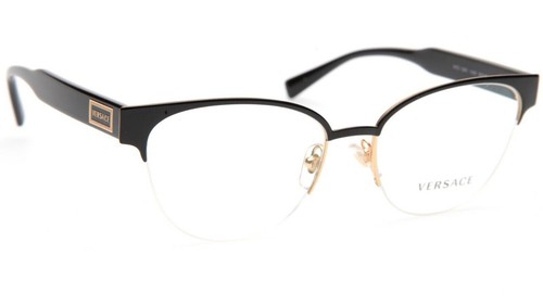 NEW AUTHENTIC VERSACE MOD.1265 1433 Black/Gold Women's Eyeglasses 53mm ...