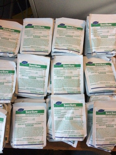 Qty/10 Diversey Sani-Sure Sanitizer/Cleaner 1oz Packets Soft Serve ...