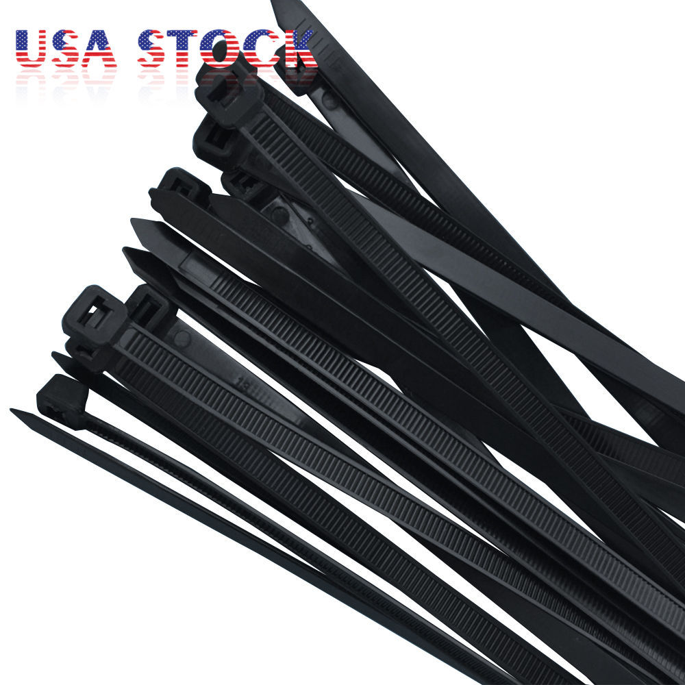 4" 5.5" 6" UV Black/White Zip Nylon Wire Ties Cable Ties Ty Wrap Nylon ...