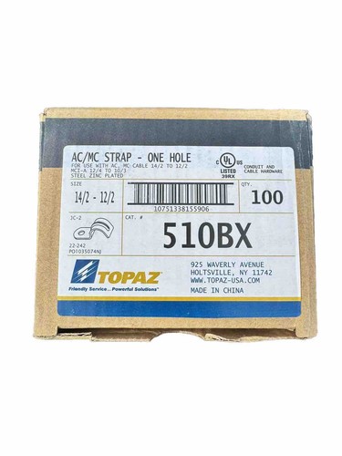 Topaz 510BX 14/2 to 12/2 BX Strap, One Hole, Steel QTY 100 | eBay