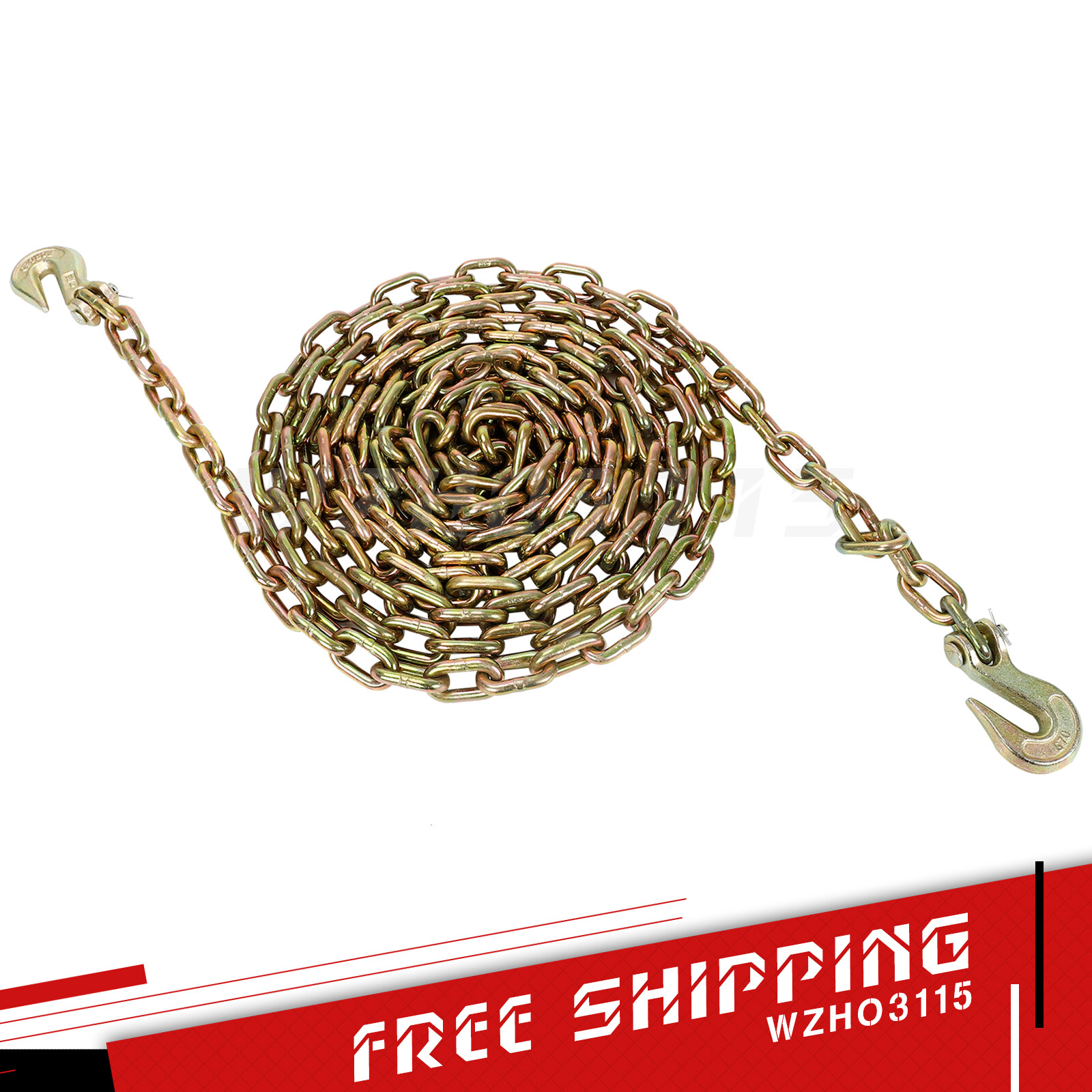 G70 5/16" x 20' Tow Chain Binder for Flatbed Truck Trailer Farm Tie ...