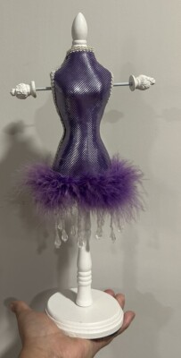 Ceramic and Metal Tabletop Mannequin Dress Form Purple Dress | eBay