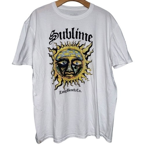 Sublime Men’s Size XL White Sun Logo Long Beach CA Short Sleeve Cotton ...