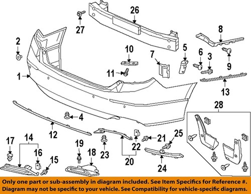 Honda OEM 2018 Accord Rear Bumper-spacer Right 71571TVAA00 for sale ...