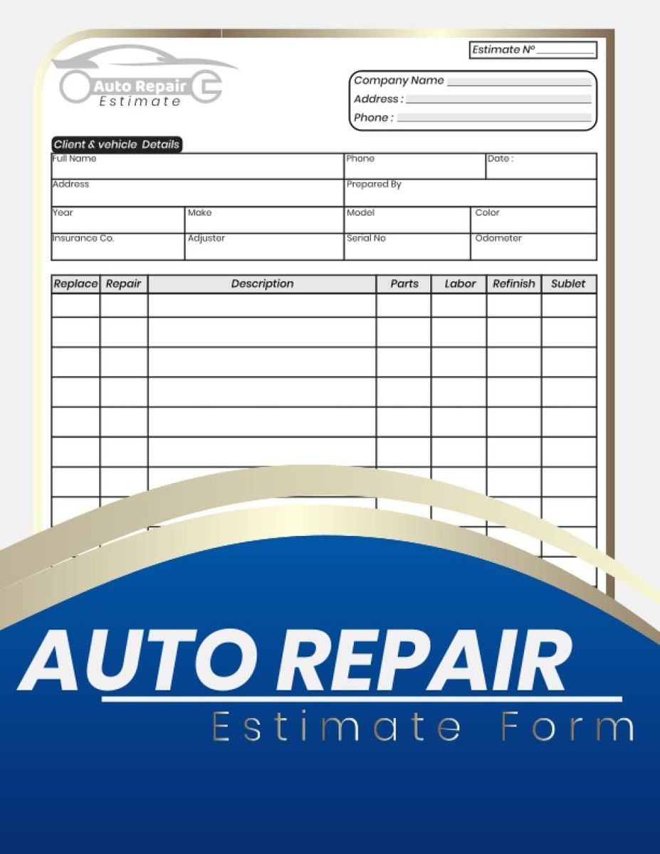 Auto Body Estimating Form