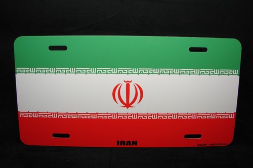 IRAN FLAG METAL CAR LICENSE PLATE TAG PERSIA PERSIAN FLAG IRANIAN FLAG ...