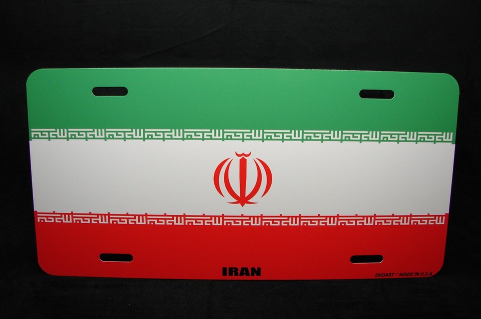 IRAN FLAG METAL CAR LICENSE PLATE TAG PERSIA PERSIAN FLAG IRANIAN FLAG ...