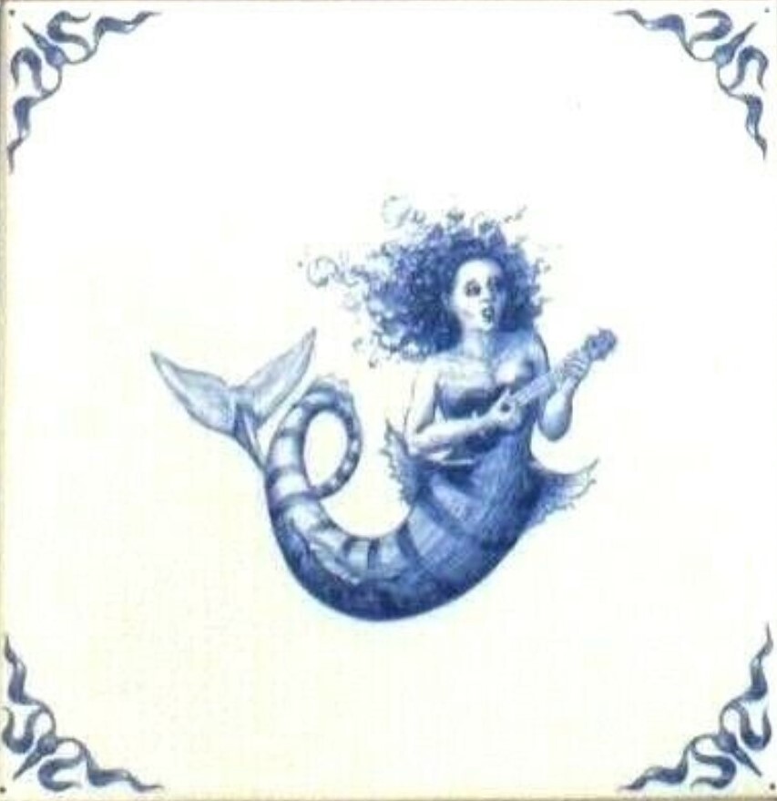 Mermaid Blue Nautical Delft Design Kiln Fired Ceramic Tile 6" X 6" | eBay