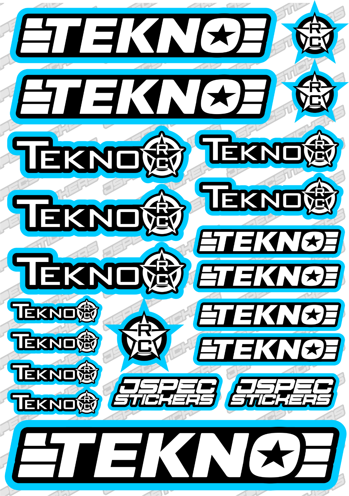 TEKNO RC BUGGY STICKER CAR DECAL BODY CUSTOM NITRO EP DRIFT REMOTE ...