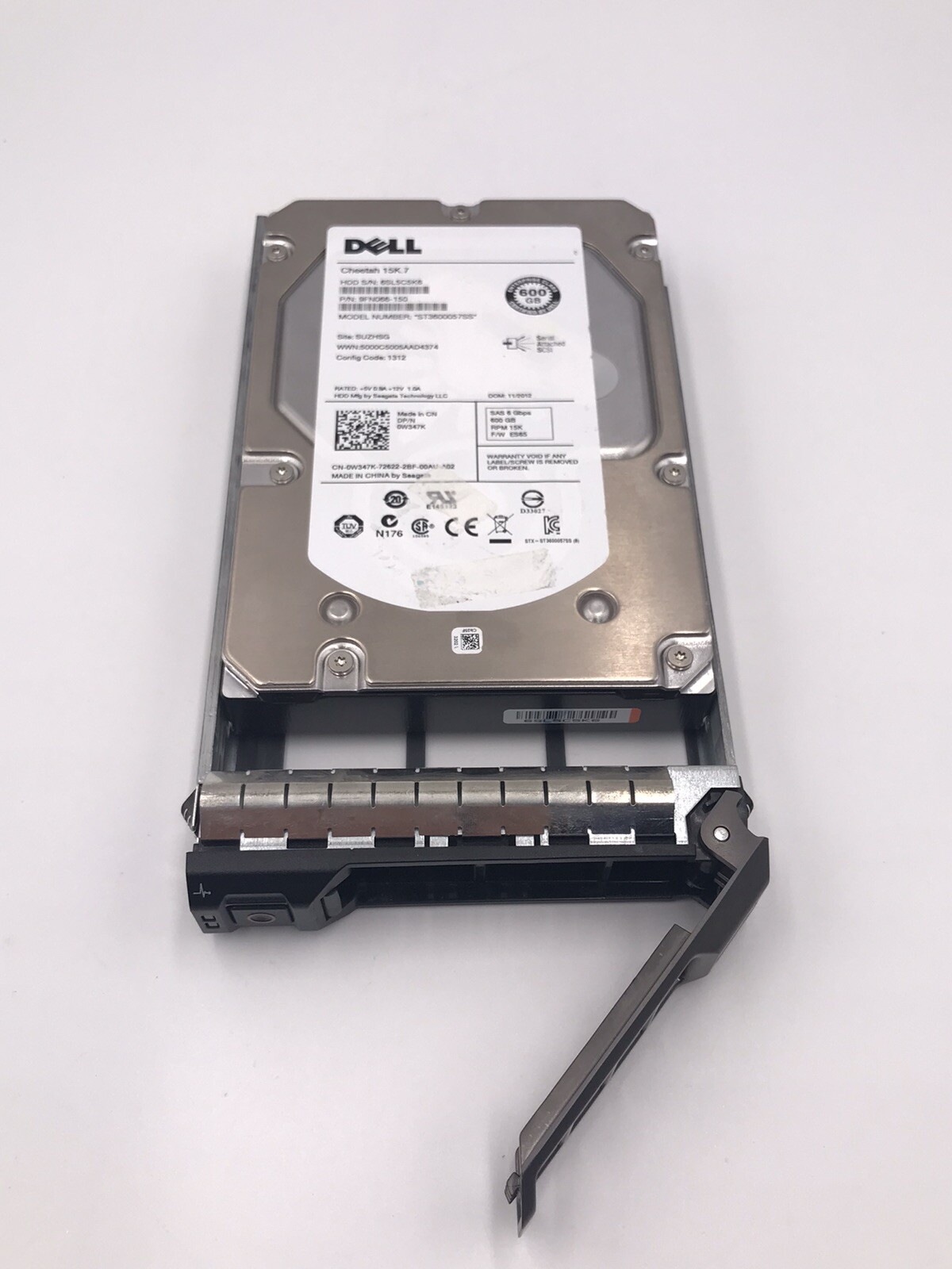 0W347K DELL 600GB 15K 6G 3.5IN SAS HARD DRIVE W347K ST3600057SS ES65 ...