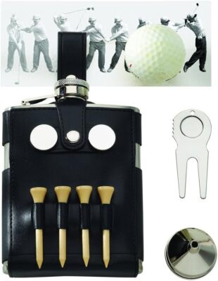 6 Oz. Stainless Steel Golf Flask with Golf Case | eBay