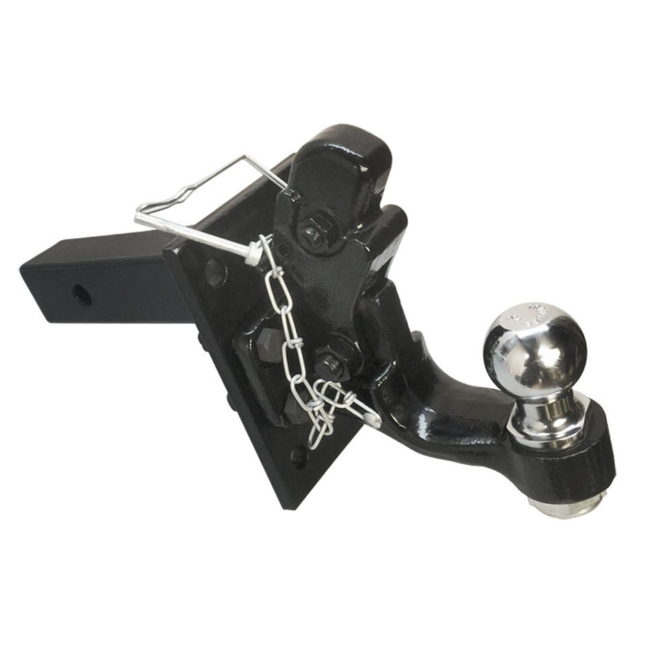 Solid 2"x2" Adjustable Mount Plate with 8 Ton Pintle 2" Ball Trailer ...