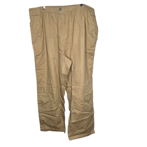 New Woman Within Plus Size Khaki Elastic Waist Classic Fit Pants 28W ...