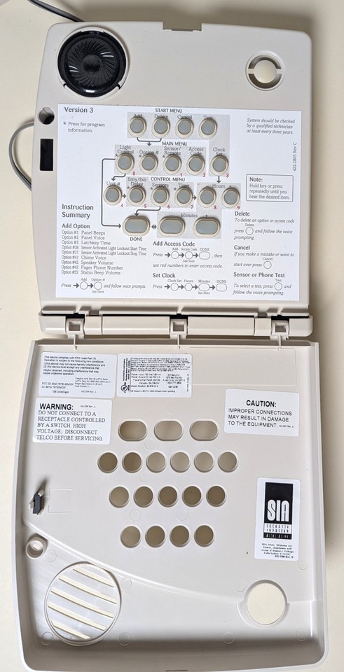 GE Security/ADT Interlogix Simon 3 alarm control panel-with battery and ...