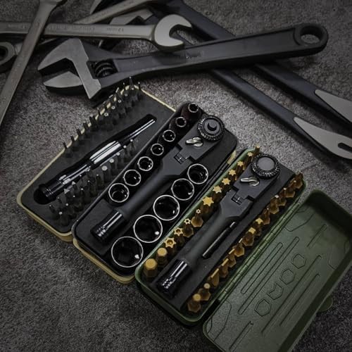 77-Piece Tool Torx Bit Set with Ratchet and 1/4" Drive Low Profile ...