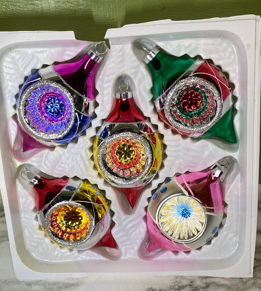 5 Vintage Designer Teardrop Indent Glass Teardrop Ornaments | eBay