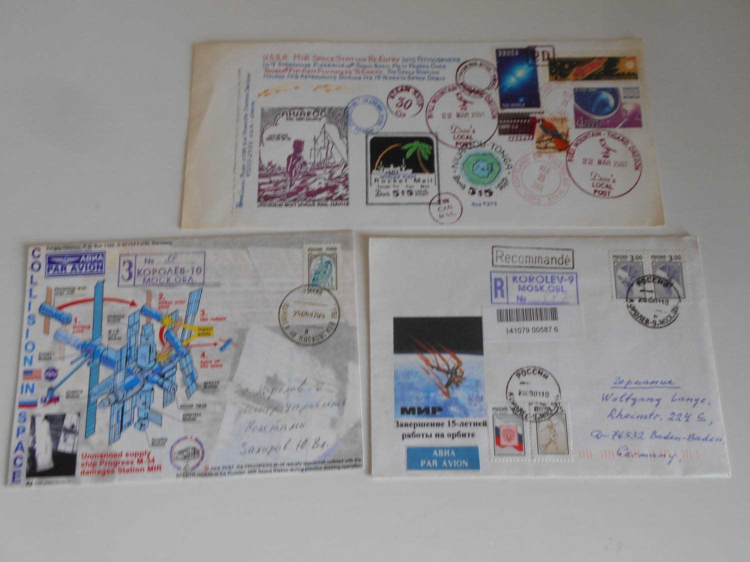 Raumstation MIR Aufbau und Absturz 3 Belege Space | eBay