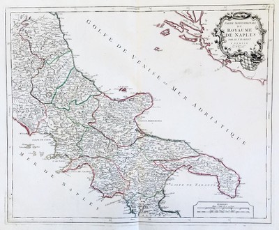 Campania Basilicata Puglia Italia Mapa Santini 1779 | eBay