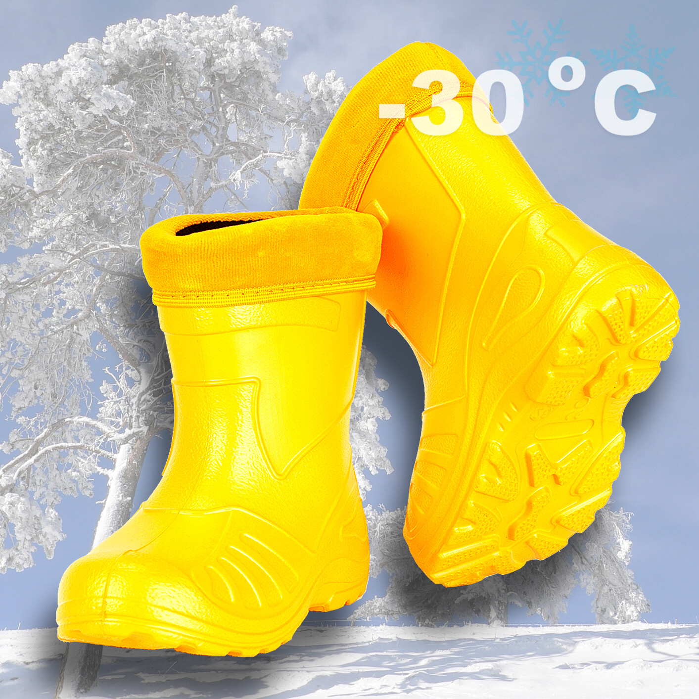 Children WINTER BOOTS Girl Boy Ultralight Insulated Rubber Wellies (-30 ...