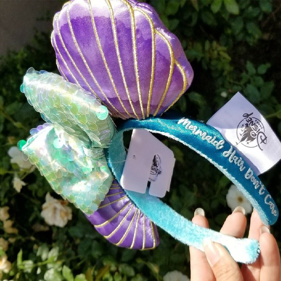 Disney Parks Minnie Ears Limited Mermaid Ariel Purple Iridescent ...
