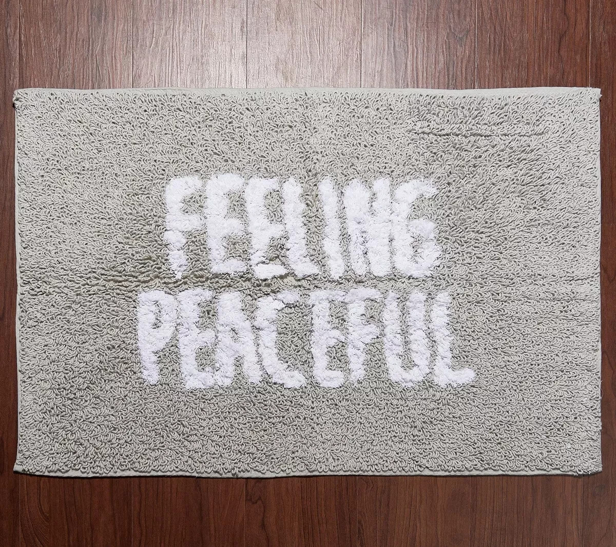 Peace Love World Yarn Dyed 100% Cotton Skid Resistant Bath Mat - Light ...