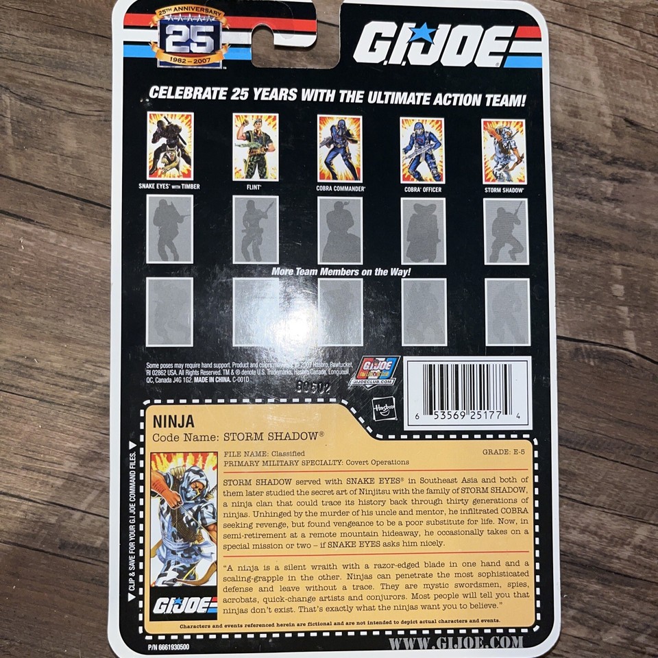 Storm Shadow (Camo) Ninja FOIL GI JOE COBRA 25th Anniversary MOC | eBay