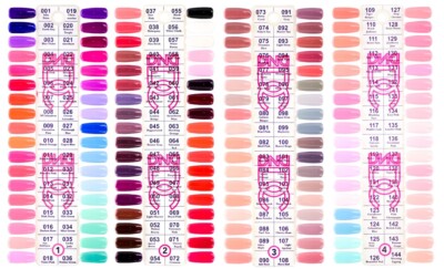 DC Color Chart Gel Polish Color Sample Chart Full Set 4pcs (001-144) | eBay