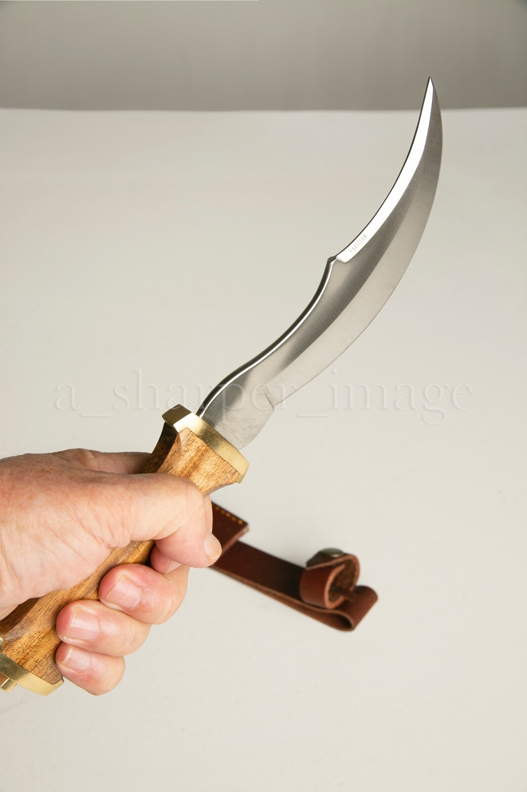 Pirate Sea Marauder 11" Curved Knife SHARP Buccaneer Boucan Leather ...