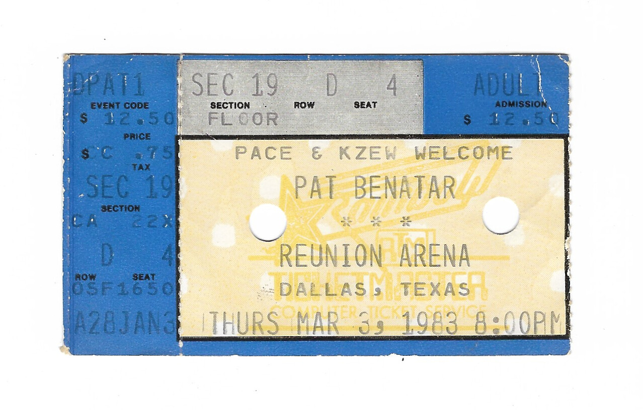 Pat Benatar & Red Rider 3/3/83 Dallas TX Reunion Arena Ticket Stub | eBay
