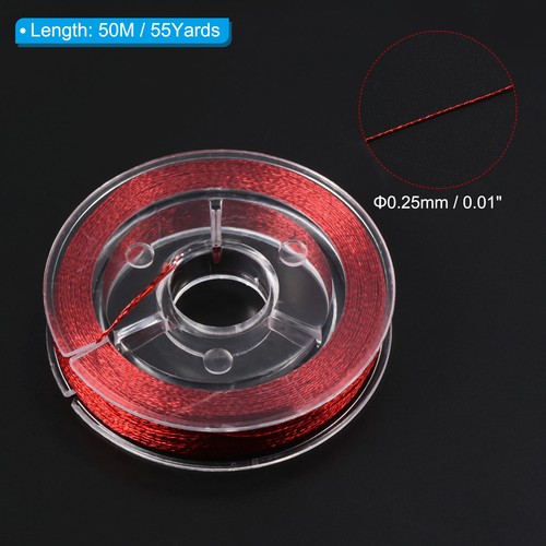 50M/55 Yards 450D Metallic Fishing Rod Guide Wrapping Thread, Red | eBay