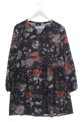 GINA BENOTTI Volantkleid Damen Kleid Gr. DE 36 schwarz-rot-hellgrau ...