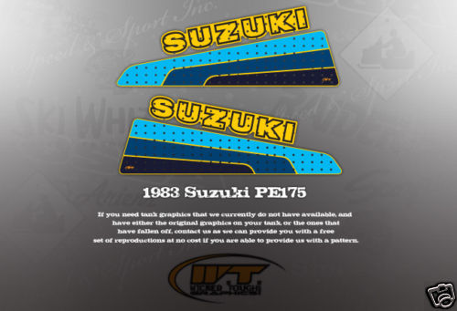 VINTAGE LIKE NOS SUZUKI 1983 PE175 WICKED TOUGH GRAPHICS DECALS | eBay