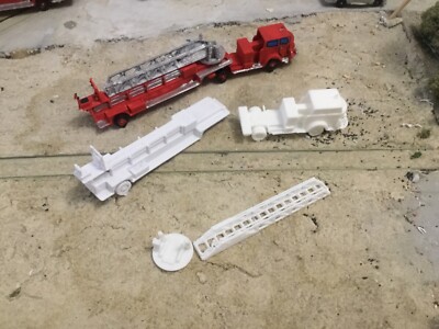 N Scale Fire Truck Engine American Lafrance 700 Tiller Ladder 3d ...
