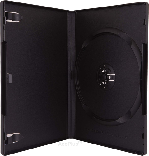 Standard DVD Case 14Mm Black Single with Wrap around Clear Sleeve (10 ...