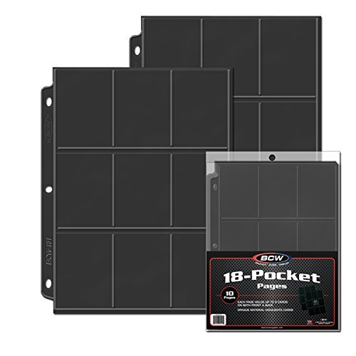 Bcw Pack 10 Sheets 18 Pockets Opaque 5 Colors 18-Pocket Pages for Cards ...