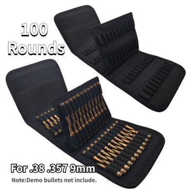 Tactical Wallet Bullet Ammo Pouch For .38 .357 9mm 100 Rounds Shell ...