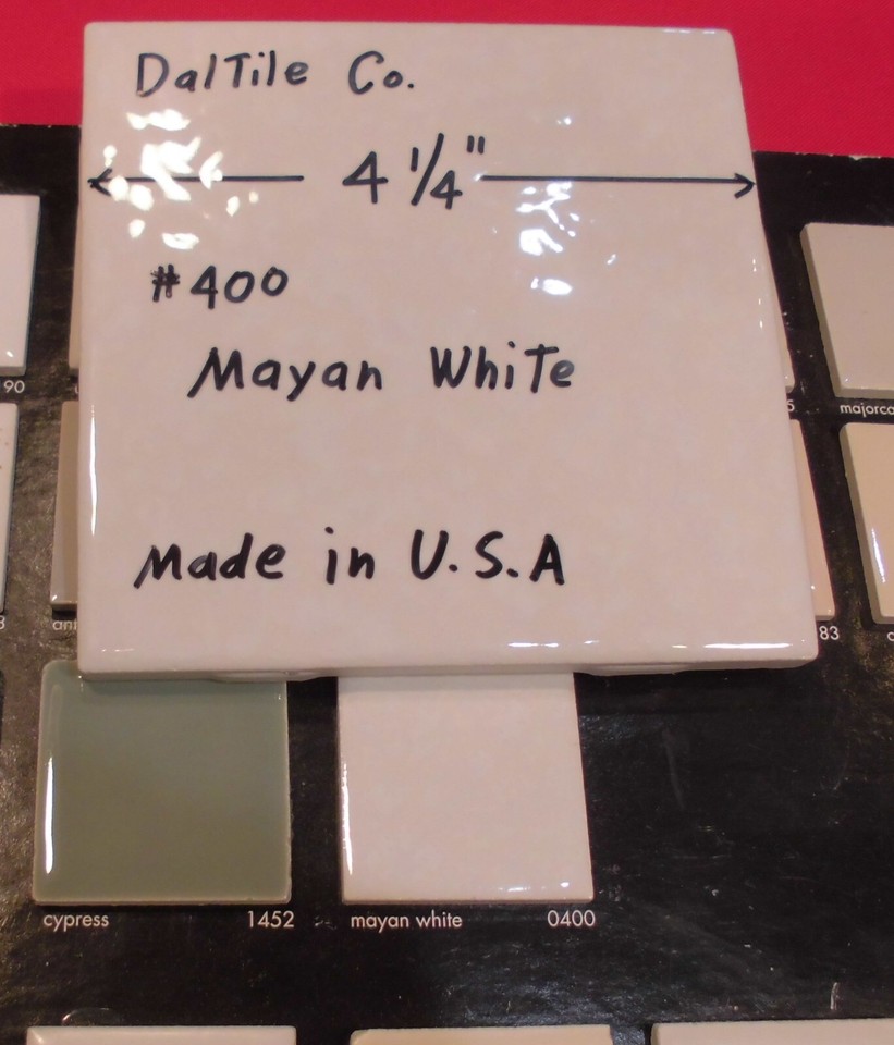 1 pc. Mayan White: Glossy Ceramic Tile by Daltile 4-1/4" Tiny, Bumpy ...