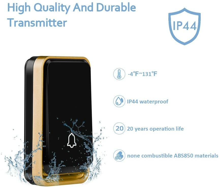 K0606 Waterproof Self Generating Power No Battery Required Wireless ...