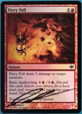 Fiery Fall FOIL Conflux NM Red Common SIGNED MAGIC CARD (ID# 441811 ...