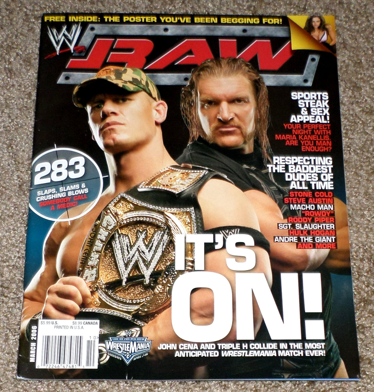 WWE RAW MAGAZINE March 2006 TRIPLE H HHH Cover NO LABEL | eBay