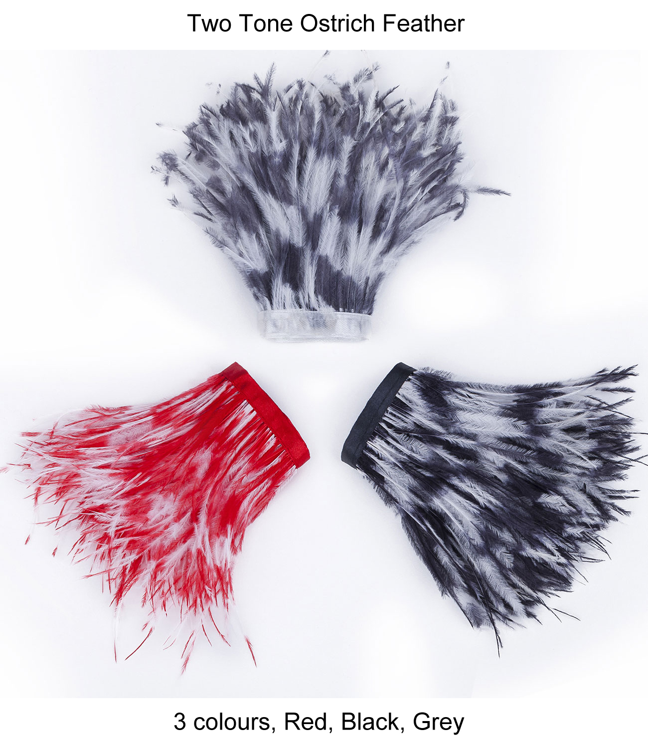 Neotrim Real Ostrich Feather Quality Satin Ribbon Trimming Fringe 9 ...