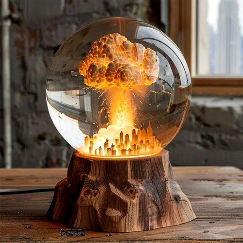 3D Atomic Bomb Mushroom Cloud Lamp Nuclear Explosion Night Light ...