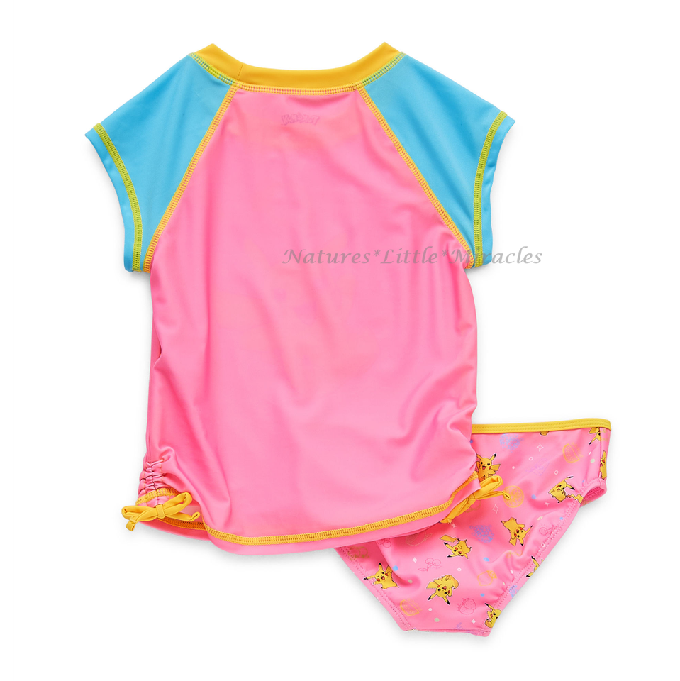 Pokemon Swimsuit Girls Size 4-6 Tankini Set Bikini Swim Rash Guard ...